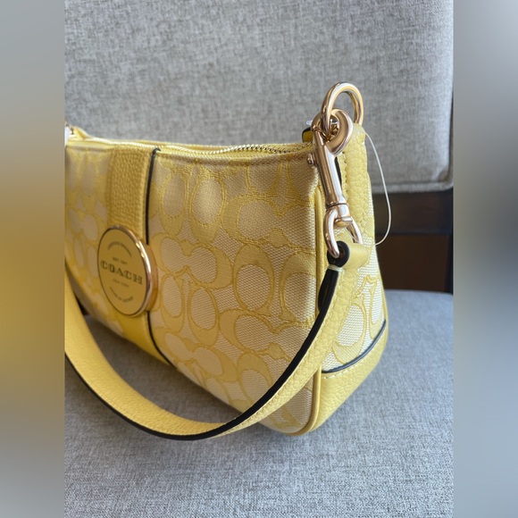 Coach | Bags | Nwtcoach Lonnie Baguette In Signature Jacquardcoach ...